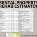Rehab Estimator Template - Etsy