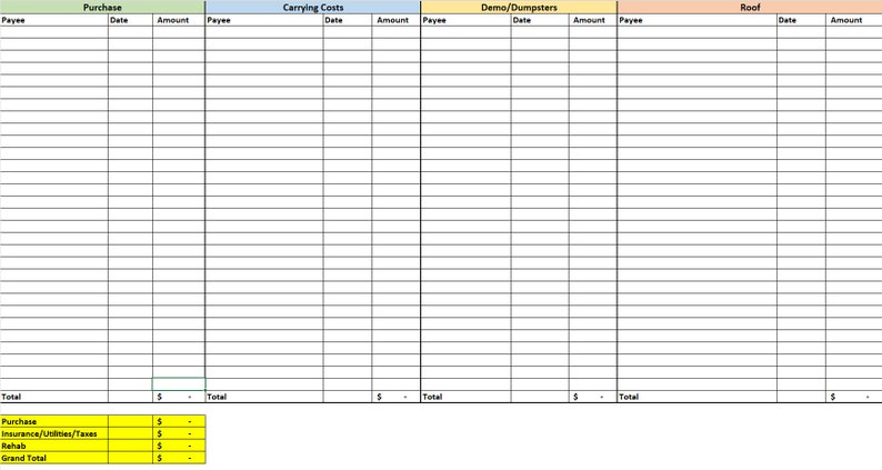 Rehab Budget Tracker - Etsy