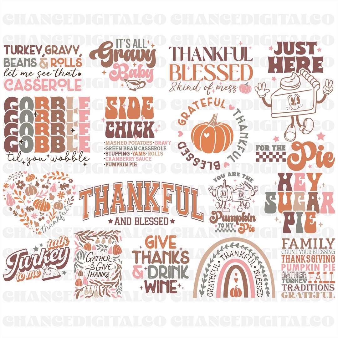Retro Thanksgiving Png Svg Bundle Thank Ful Mama Vibes Here - Etsy