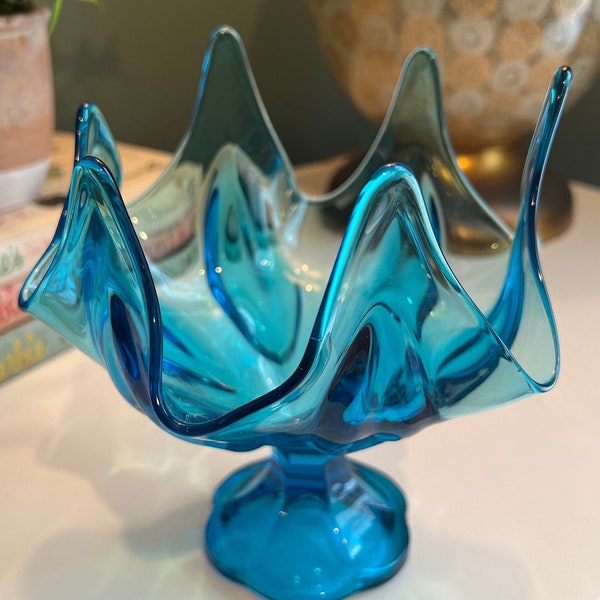 Blue Glass Compote - Etsy