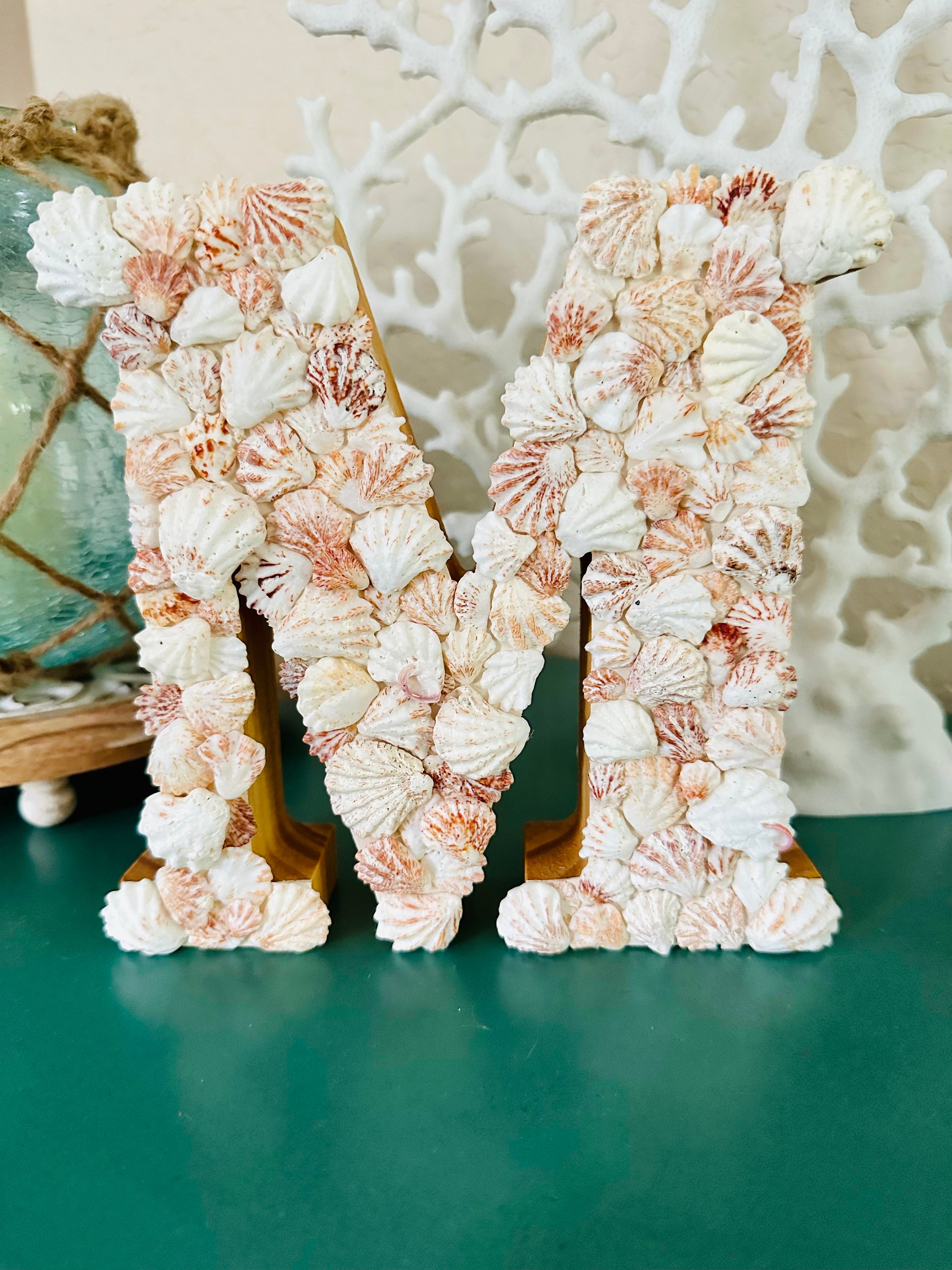 Coastal Seashell Letter Block - Etsy