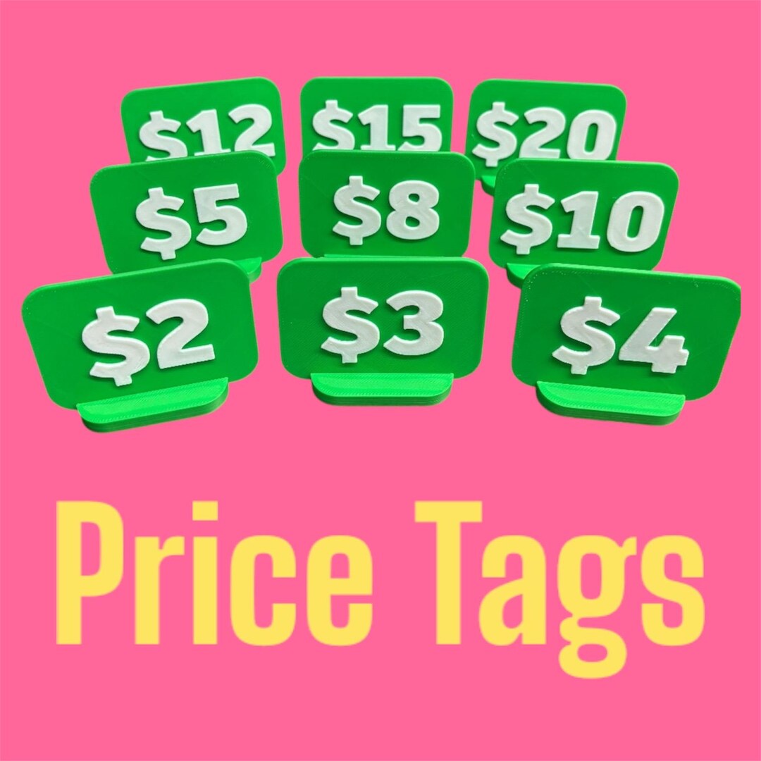 Market Booth Price Tags – Custom 3D Printed Durable Signs - Etsy