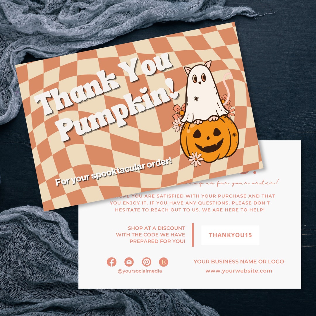 Spooky Thank You Card, DIY Thank You Card, Ghost Thank You Card, Small ...