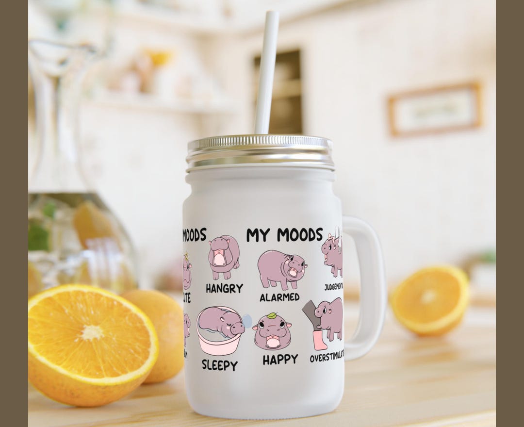 Moo Deng Mason Jar Moo Deng Gift Funny Gift for Friends Kitchen Decor ...
