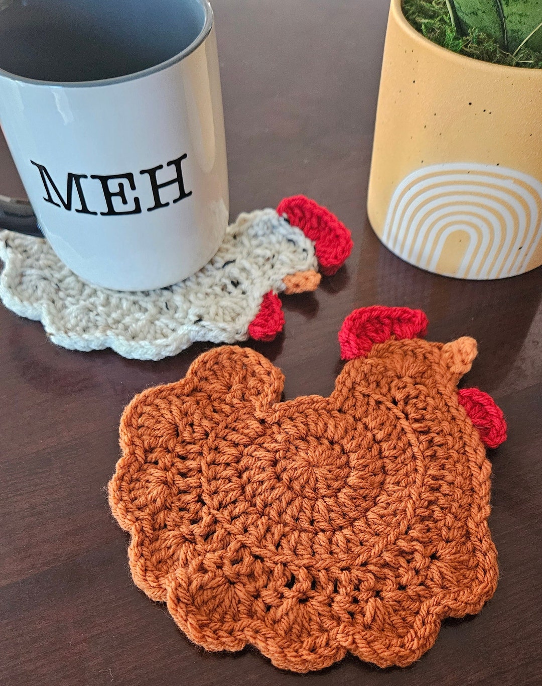 Crochet Chicken Coasters - Etsy