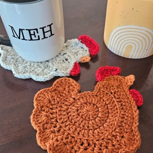 Crochet Chicken Coasters - Etsy