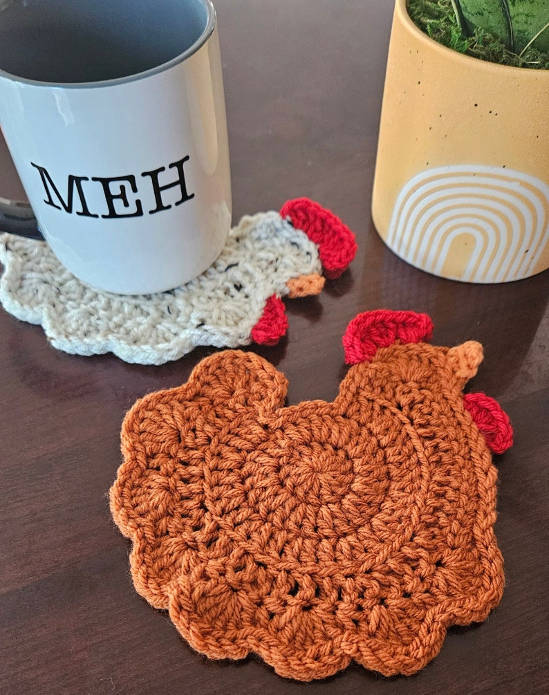 Crochet Chicken Coasters - Etsy