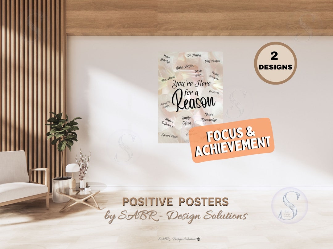 You're Here for a REASON! Motivational & Positive Wall Art - Visual ...