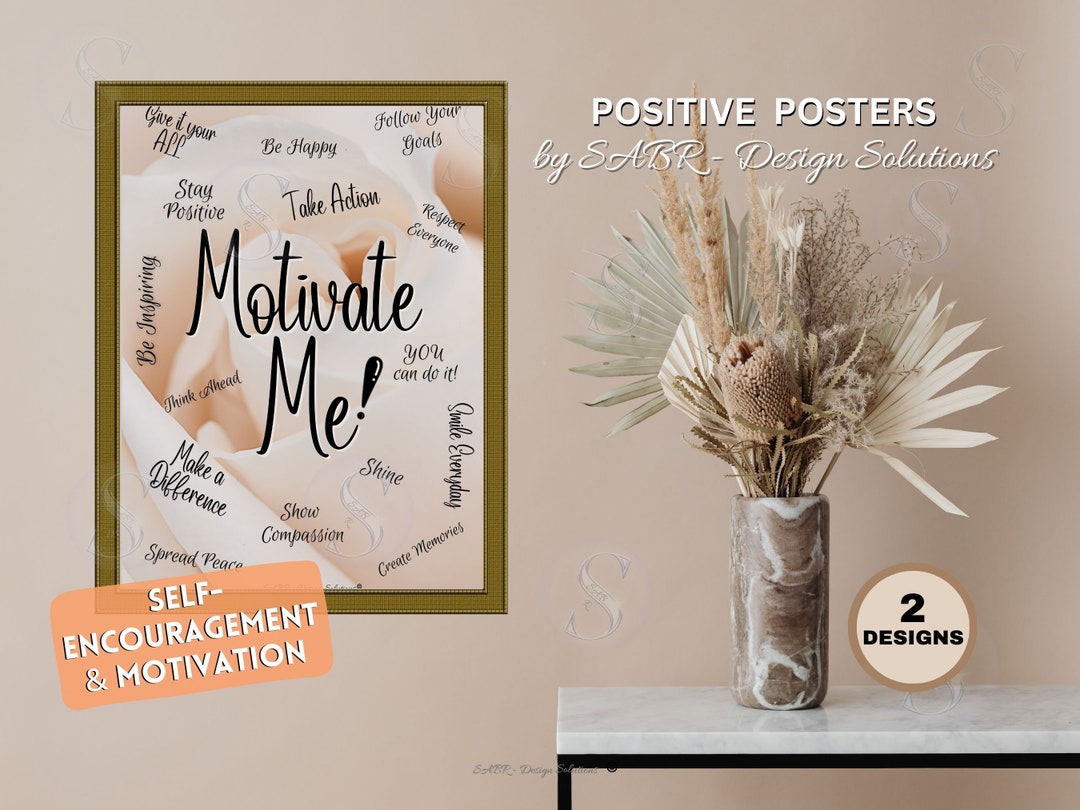 MOTIVATE ME! Motivational & Positive Poster, Inspirational Wall Art ...