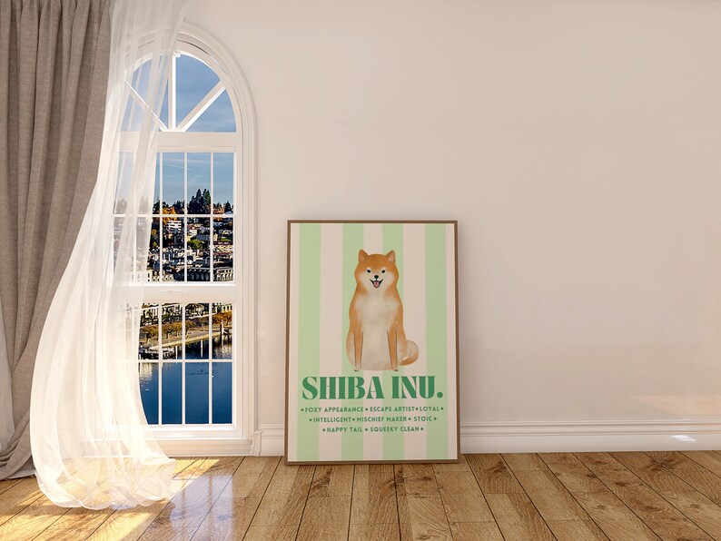 Shiba Inu Art Print | Shiba Inu Decor | Dog Lover Gift | Trendy Wall ...