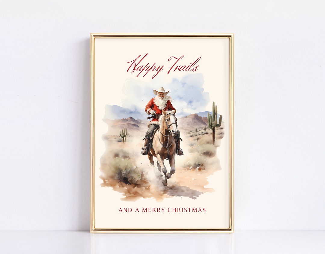 Western Christmas Print | Christmas Printables | Cowboy Prints | Santa ...