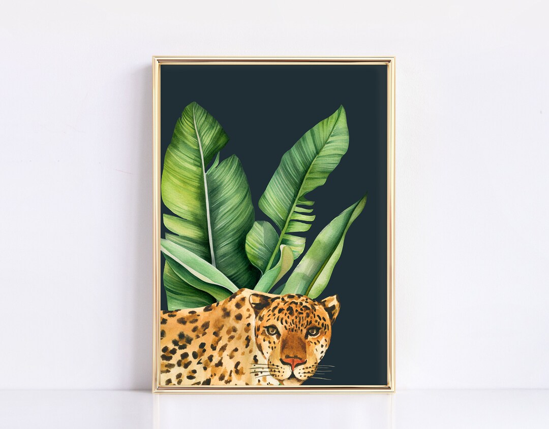 Tropical Leopard Print | Safari Decor | Tropical Palm | Animal Wall Art ...
