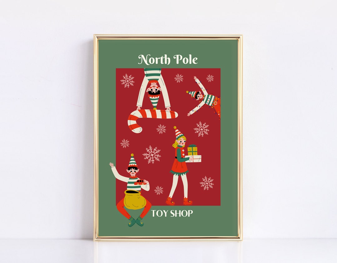 Santa's Workshop Art | North Pole Christmas Decor | Trendy Christmas ...