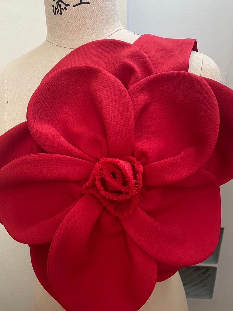 Red Floral Top: Custom Off-shoulder Party Crop - Etsy