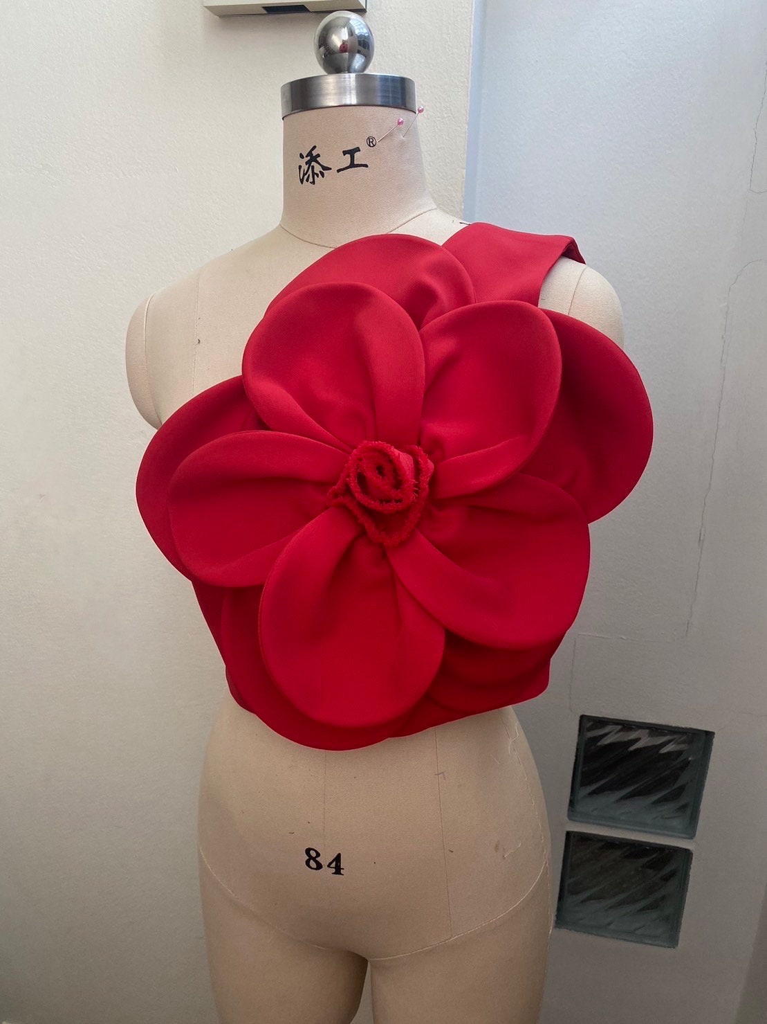 Red Floral Top: Custom Off-shoulder Party Crop - Etsy