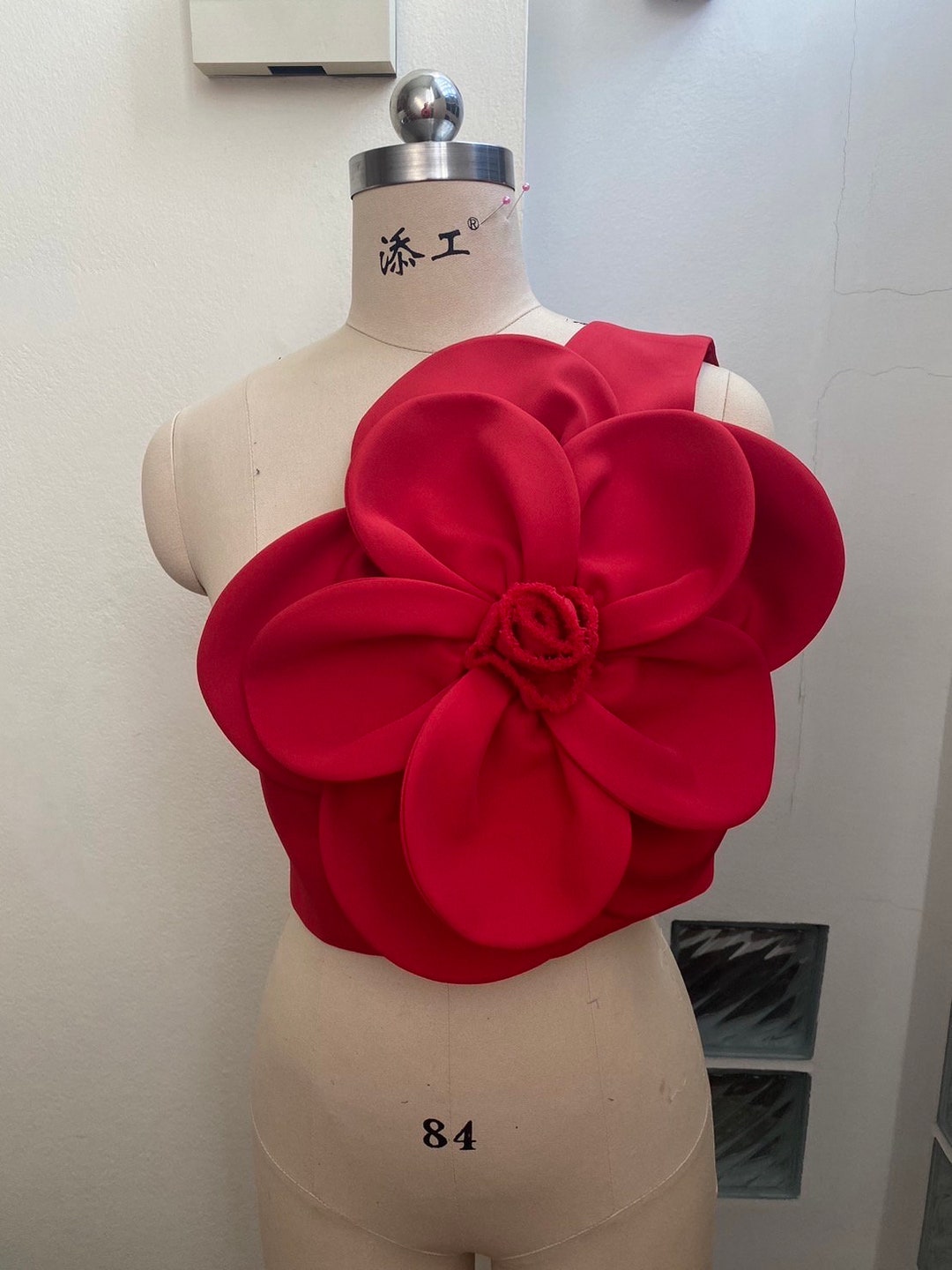 Red Floral Top: Custom Off-shoulder Party Crop - Etsy