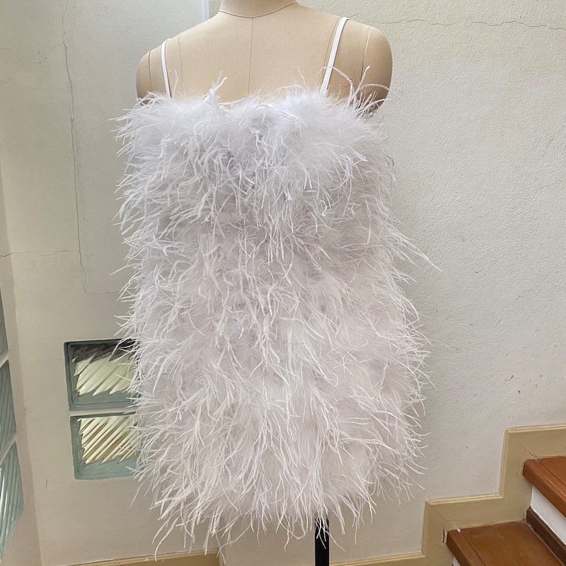 White Fur Dress - Etsy