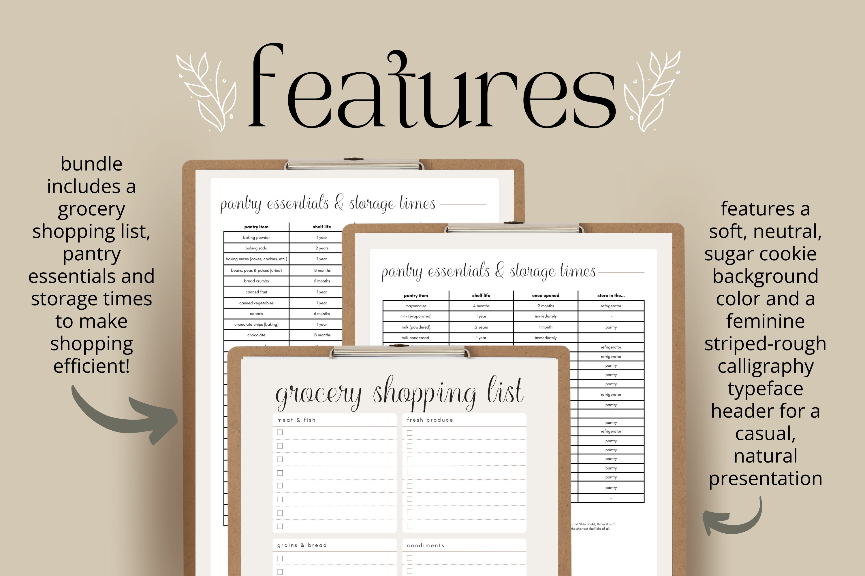 Grocery Shopping List and Pantry Essentials Printable for Smart Cooking ...
