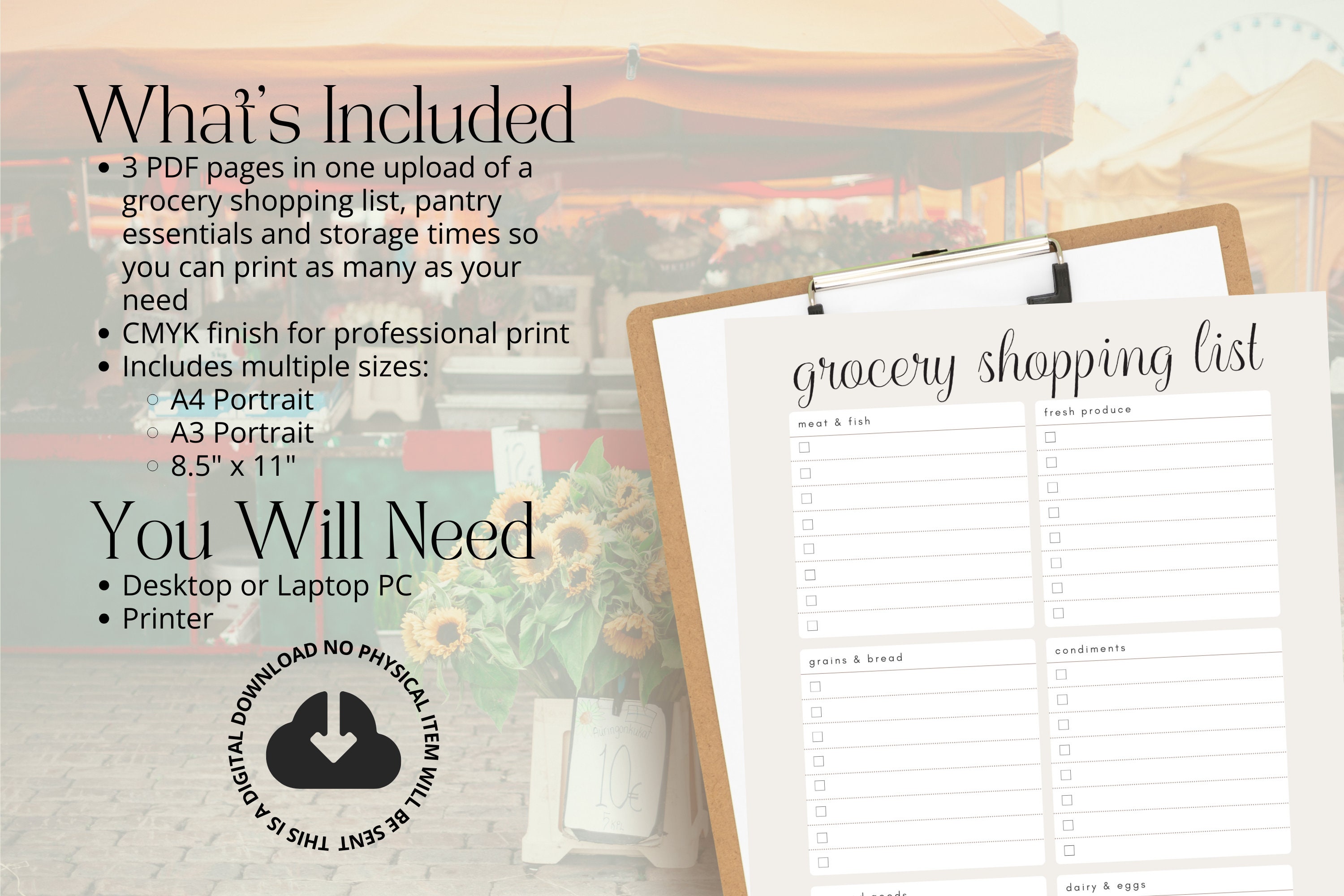 Grocery Shopping List And Pantry Essentials Printable For Smart Cooking