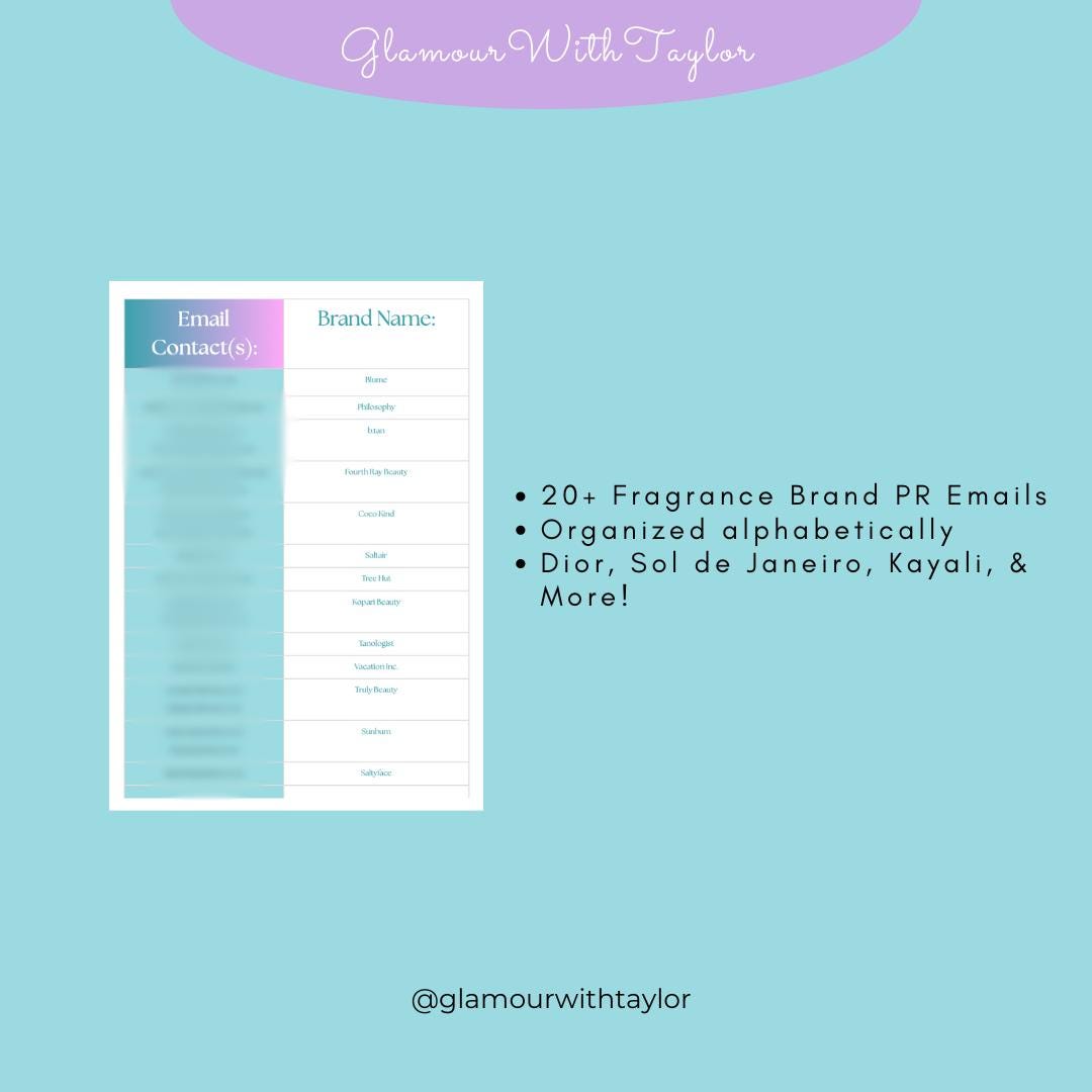 20+ Fragrance Brand PR Contacts for Influencers | Essential Contact ...