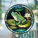 Stained Glass Frog Window Hanging: Handmade Green Amphibian Art - Etsy