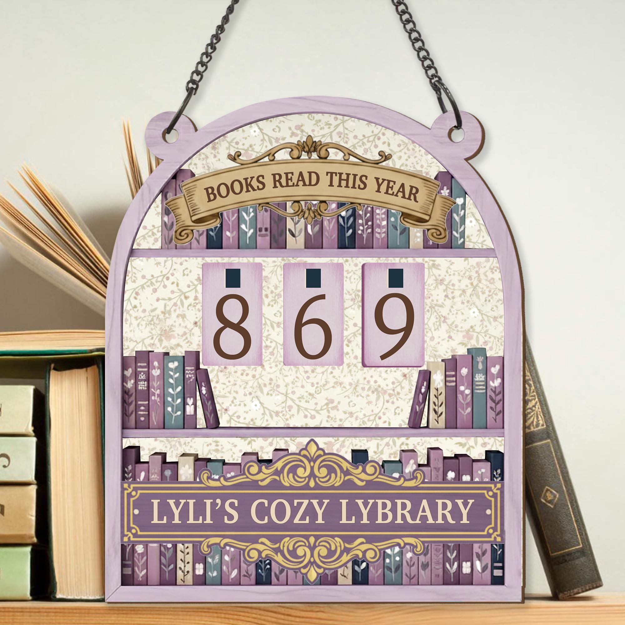 Vintage Book Tracker Sign, Personalized Reading Tracker, Library Decor ...