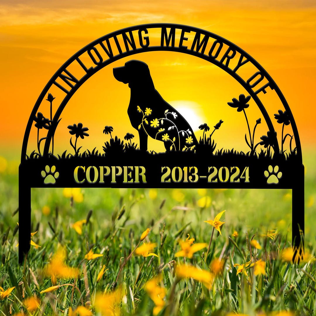 Personalized Beagle Memorial Stake Sign - Custom Pet Grave Marker With ...