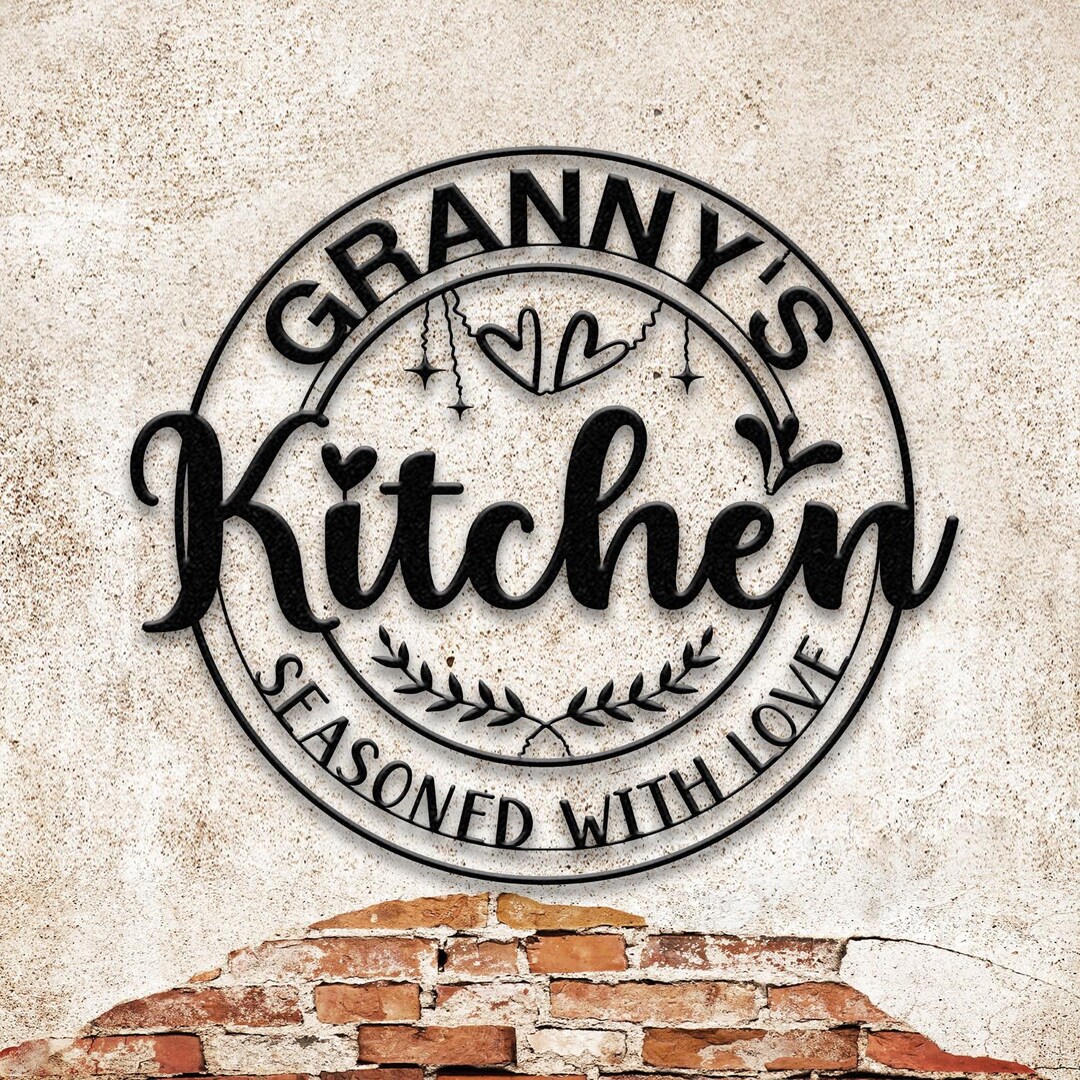 Custom Granny's Metal Kitchen Sign With Led Light, Kitchen Decor, Name ...