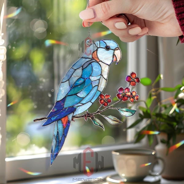 Parakeet Sun Catcher - Etsy
