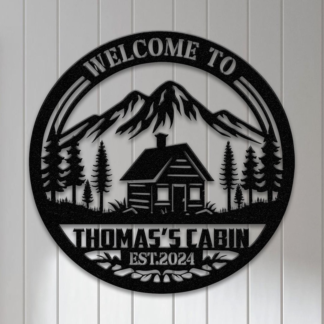 Personalized Cabin Metal Sign, Cabin Sign, Lodge Decor, Cabin Decor ...