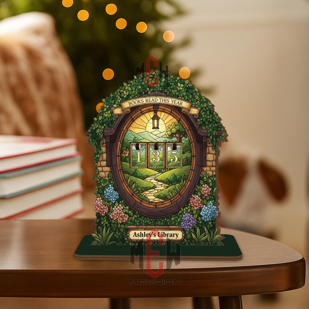 Books Read This Year Stained Glass Book Tracker, Cozy Cottage Library ...