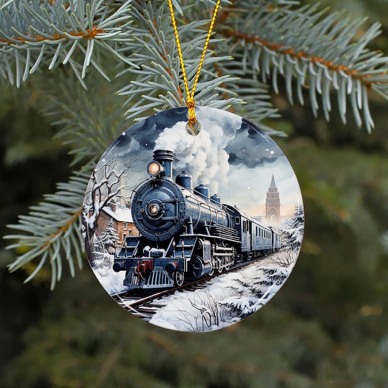 60 Christmas Train Ornament Bundle PNG Sublimation Design, High ...