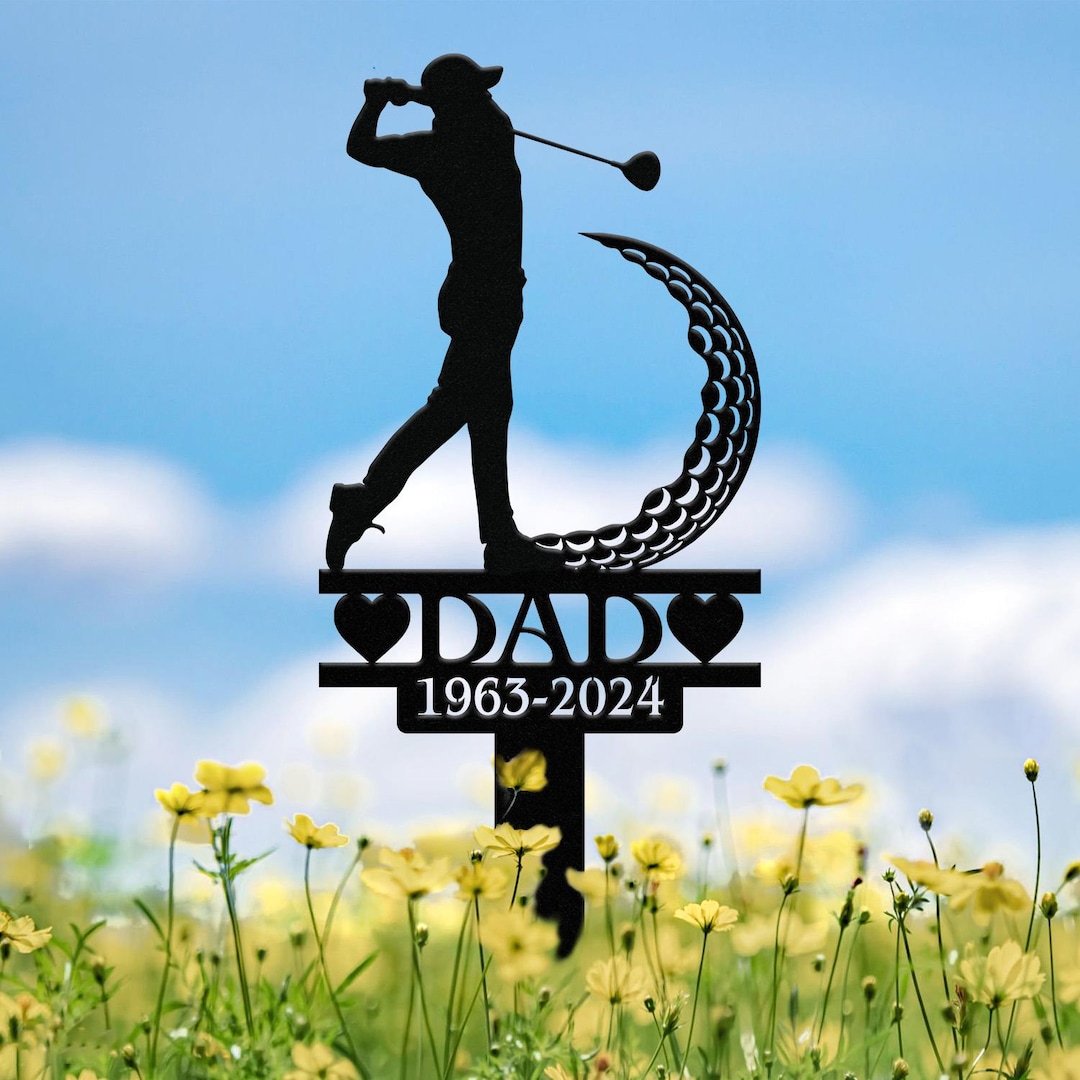 Personalized Golf Memorial Stake Metal, Golfer Memorial Gift, Golfer ...