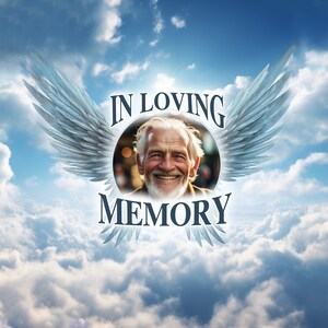 20 in Loving Memory Angel Wings Squares Frame Sublimation Design ...