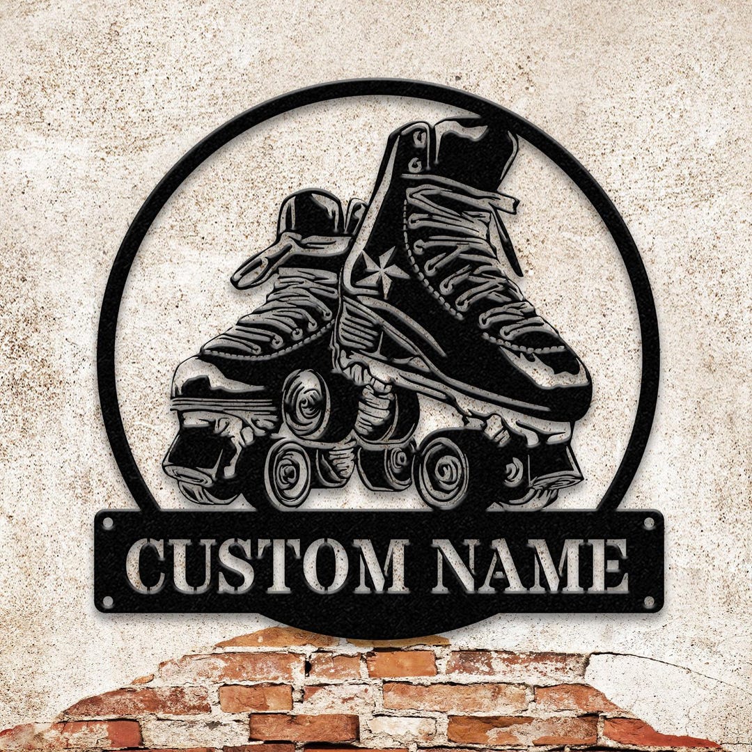 Custom Metal Roller Skate Sign With LED Lights – Personalized Roller ...