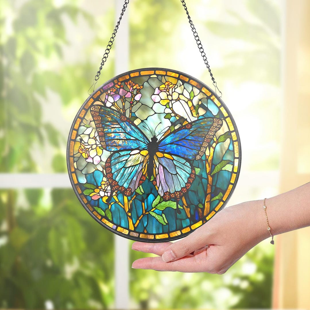 Butterfly Stained Glass Suncatcher Butterfly Light Catcher Window ...