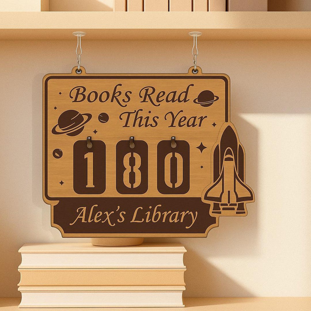 Books Read This Year Tracker – Space Shuttle and Planets Design, Unique ...
