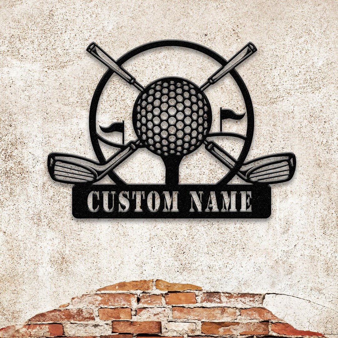 Personalized Golf Metal Sign LED Light, Custom Golfer Name Sign, Golf ...