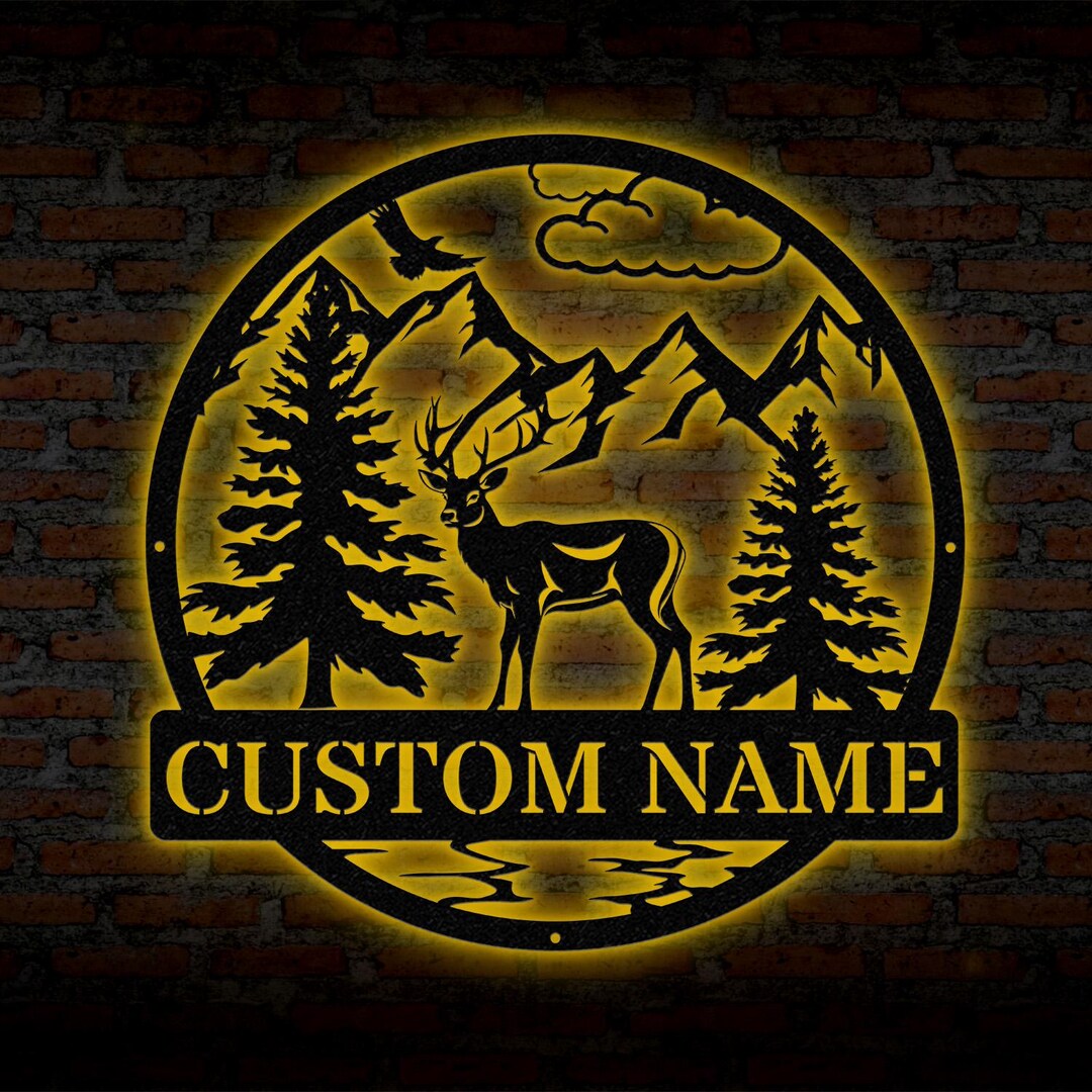 Custom Classic Car Metal Sign With Led Lights, Man Cave Dad's Gift ...