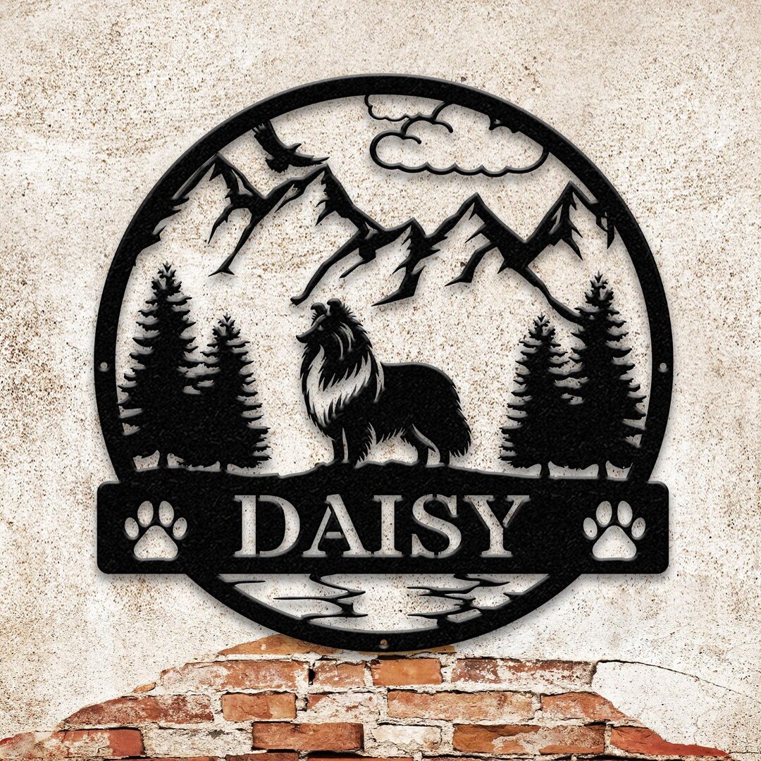 Custom Sheetland Sheepdog Metal Sign, Dog Name Sign, Sheetland Sheepdog ...