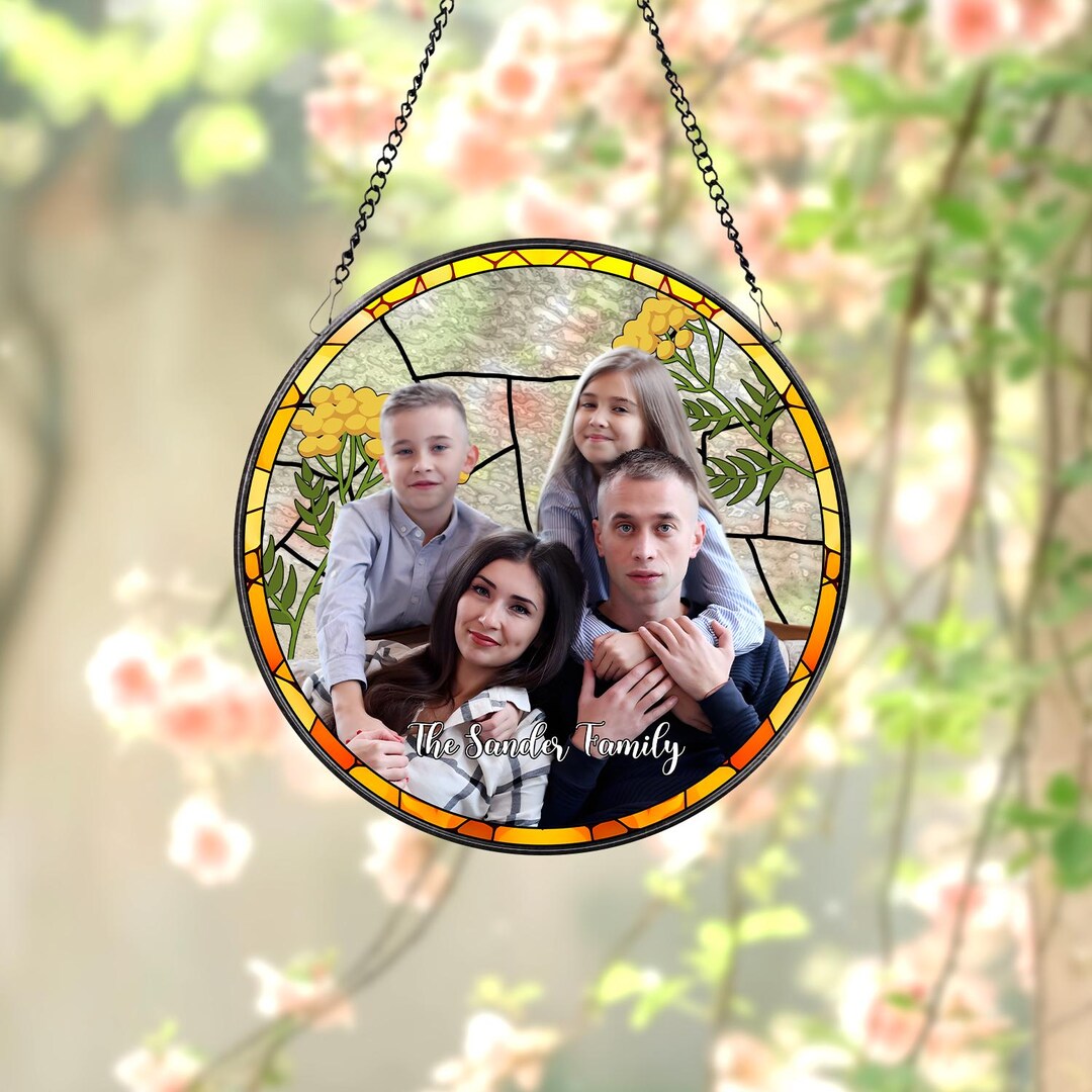 Custom Stained Glass Suncatcher Family Portrait From Photo, Family ...