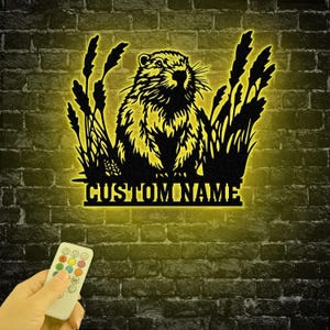 Custom Beaver Metal Sign – Personalized Beaver Lover Gift, Rustic ...