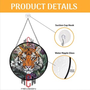Tiger Stained Glass Suncatcher, Jungle Animal Window Hanging, Wild Cat ...