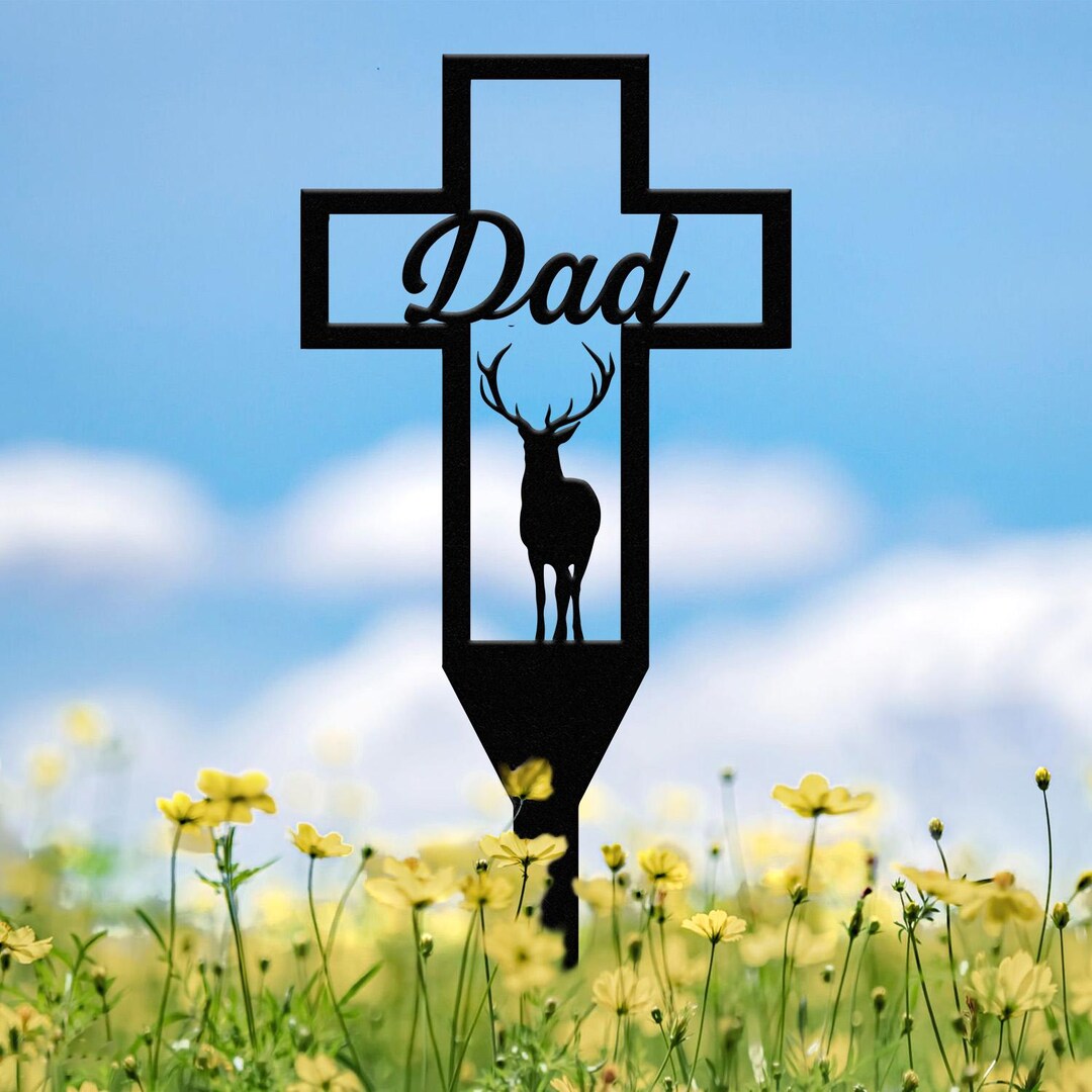 Personalized Deer Hunting Memorial Stake, Cemetery Stake, Grave Marker ...