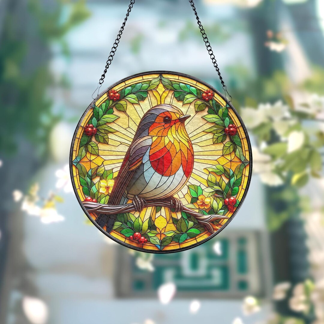 Robin Bird Suncatcher, Bird Suncatcher, Robin Bird Window Hangings ...