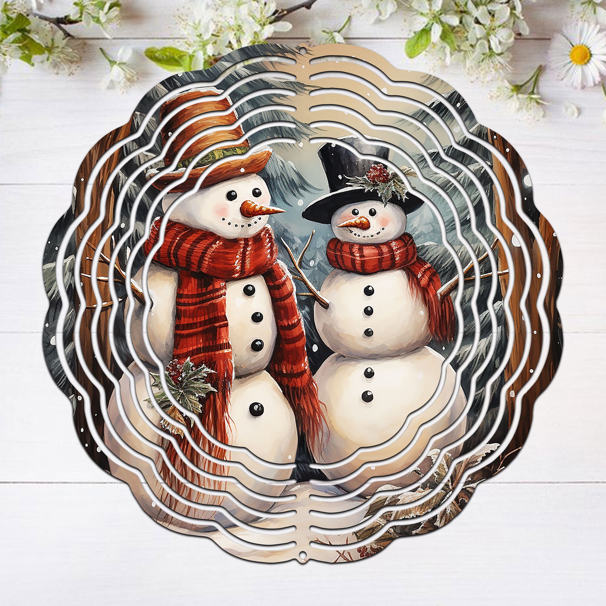 100 Christmas Snowman Wind Spinner Sublimation Design, Winter ...