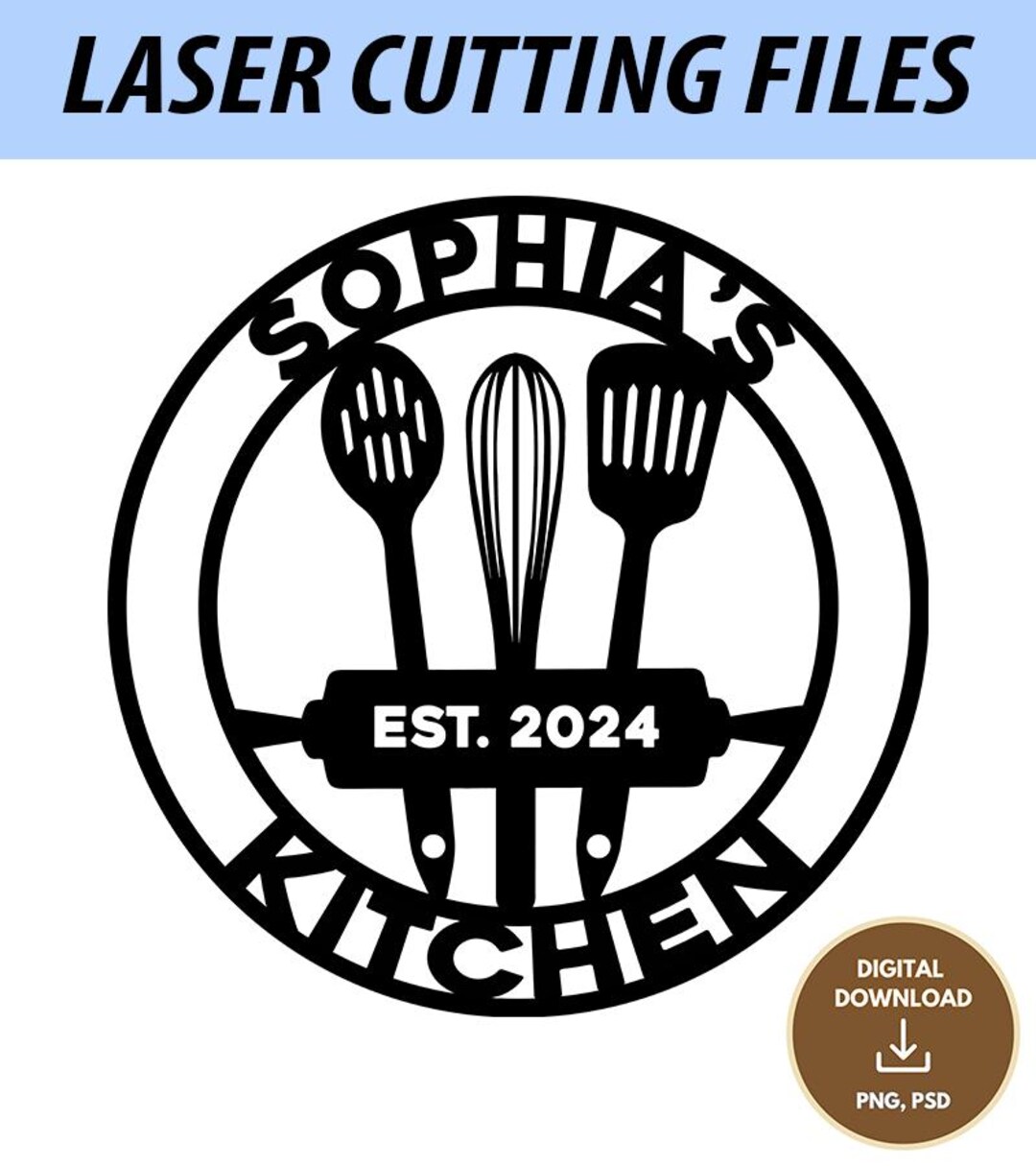 Custom Name Kitchen Laser Cutting Files, Farmhouse Kitchen Digital File ...