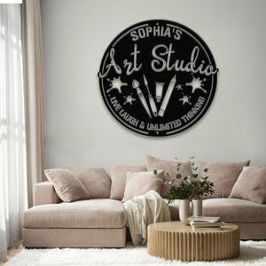 Personalized Art Studio Sign, Custom Painting Metal Wall Art, Artist ...