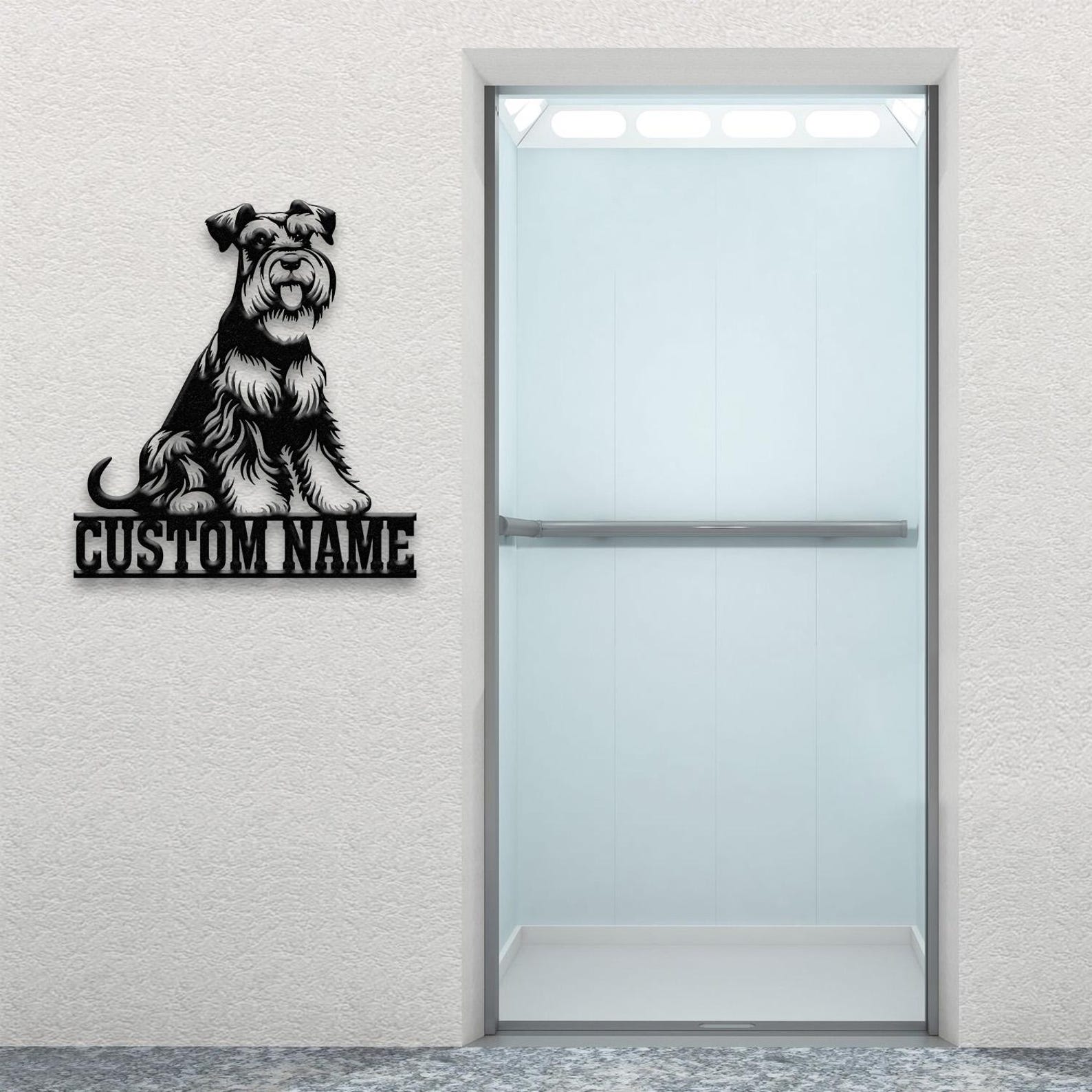 Metal Schnauzer Sign With LED Light, Custom Schnauzer Dog Decor ...