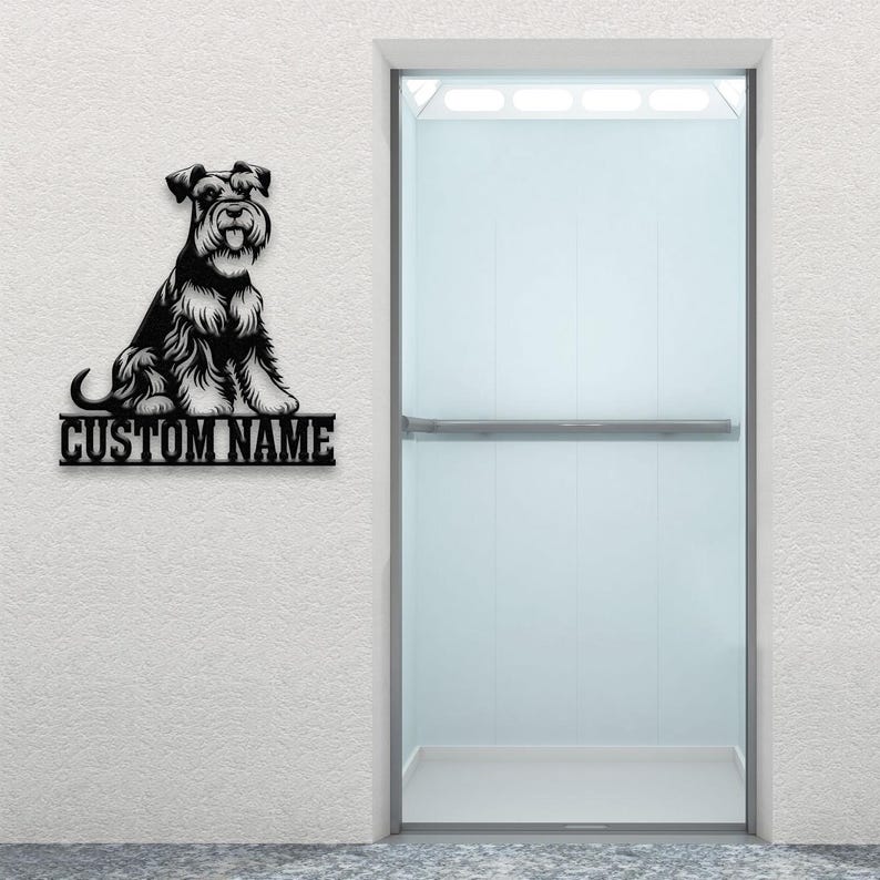 Metal Schnauzer Sign With LED Light, Custom Schnauzer Dog Decor ...
